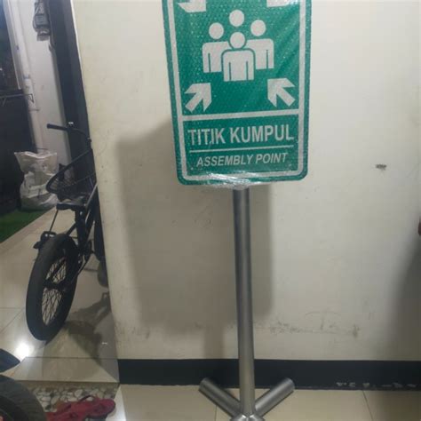 Jual Rambu Titik Kumpul Assembly Point Tiang 2 15 Meter Portable