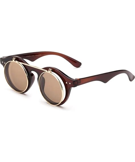 Classic Small Retro Steampunk Circle Flip Up Glassessunglasses Cool