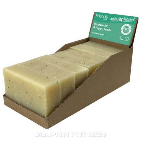 Friendly Soap Peppermint Poppy Seeds Soap Bar 6 X 95g Naked