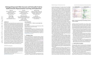 Distinguishing Look Alike Innocent And Vulnerable Code By Subtle