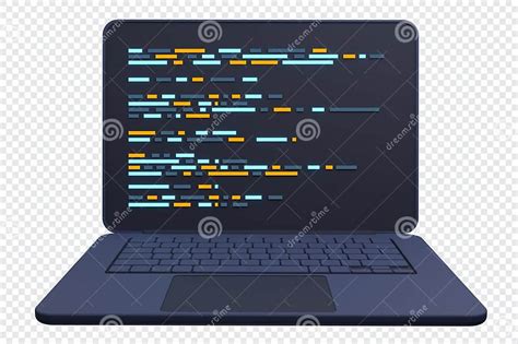 3d Laptop And Program Code Development Web Coding Concept Coding