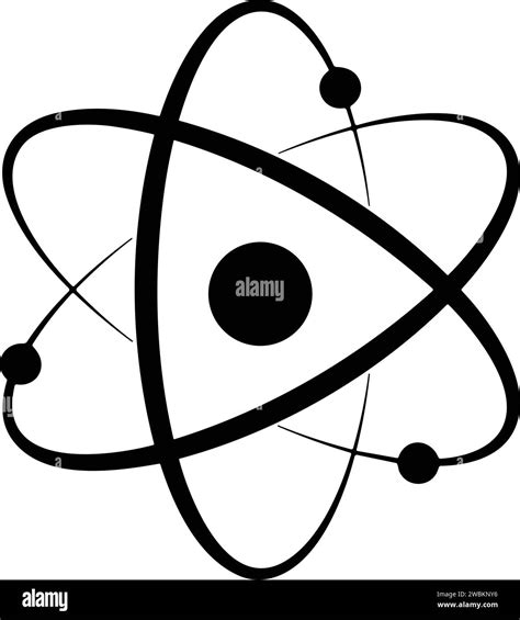 Atom Icon Logo Atomic Neutron Black Nuclear Atom Icon Nucleus Orbit