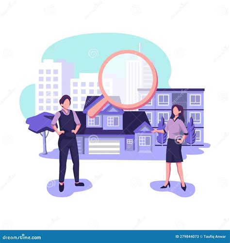 House Selection And Search Flat Style Illustration Vector Design Stock