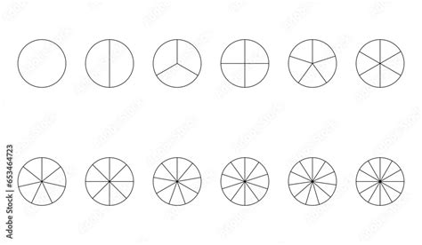 Circle Chart Section Segments Set Vector Diagram Segments Pie Template