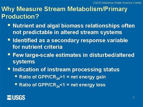 The Use Of Calculated Stream Metabolism In Understanding