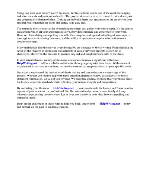 Umbrella Thesis Pdf Essays Thesis