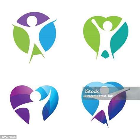 健康標誌圖像設計向量圖形及更多側影圖片 側影 商務 商標 Istock