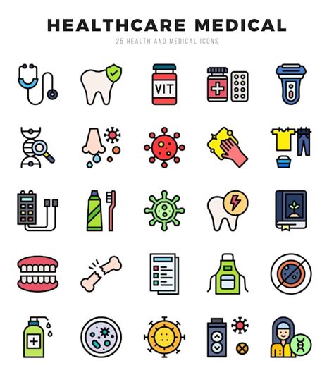 Premium Vector Healthcare Medical Lineal Color Icons Collection