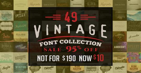 Vintage Font Collection Bundle Bundle Creative Fabrica