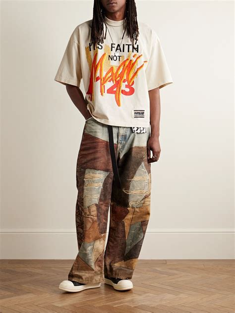 Rrr123 Its Faith Not Magic Oversized Logo Appliquéd Printed Cotton