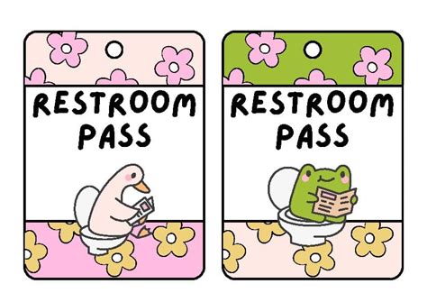 Restroom Pass By Chalkboard Charms By Jenn Tpt