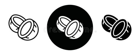 Coconut Outline Icon Collection Or Set Coconut Thin Vector Line Art