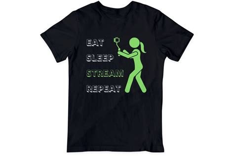 Eat Sleep Stream Repeat Graphic By Kandk Embroidery And Ts · Creative