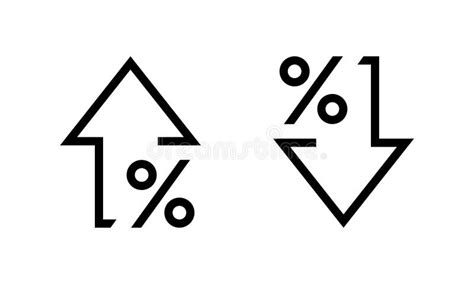 Percent Arrow Up And Down Icon Percentage Growth And Decline Sign Symbol Stock Illustration