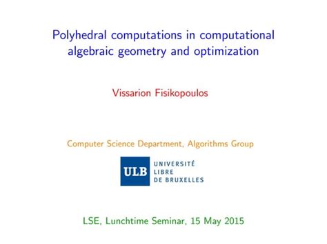 Polyhedral Computations In Computational Algebraic Geometry And