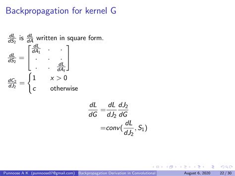 Convolutional Neural Network Backpropagation Derivation Ppt