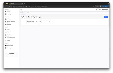 Random Bucket Segment Node Dittofeed
