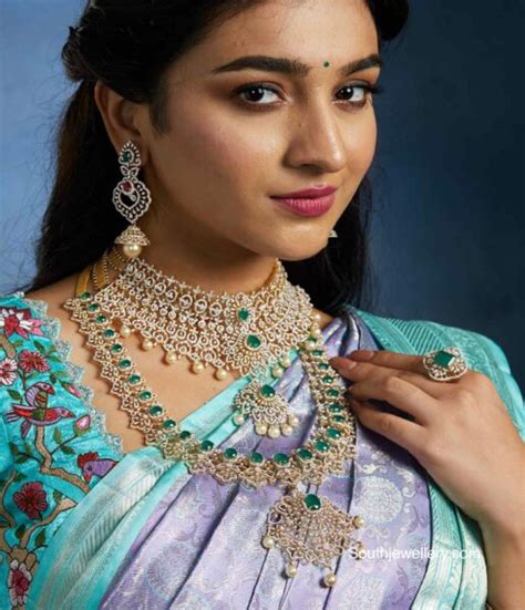 Diamond Emerald Jewellery Set Indian Jewellery Designs