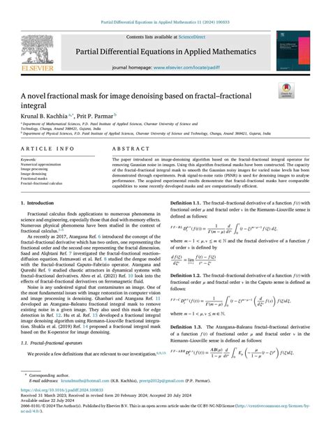 authoring a paper on fractional mask for image denoising pritkumar