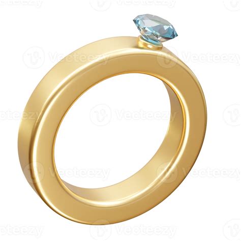 Blue Diamond Gold Ring Icon 3d Render Weeding Ring Icon 3d Render Illustration 57311590 Png