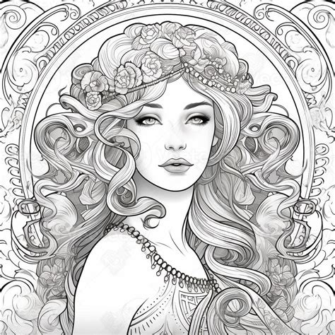 Art Nouveau Coloring Page 26597006 Stock Photo At Vecteezy