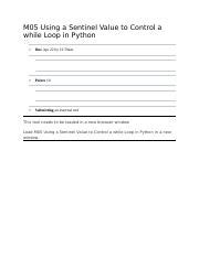 Using Sentinel Value To Control While Loop In Python Guide Course Hero