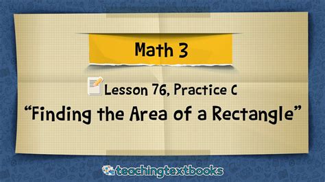 How To Find The Area Of A Rectangle By Counting Squares Math 3 Lesson 76 Youtube