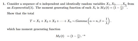 Solved 1 Consider A Sequence Of N Independent And