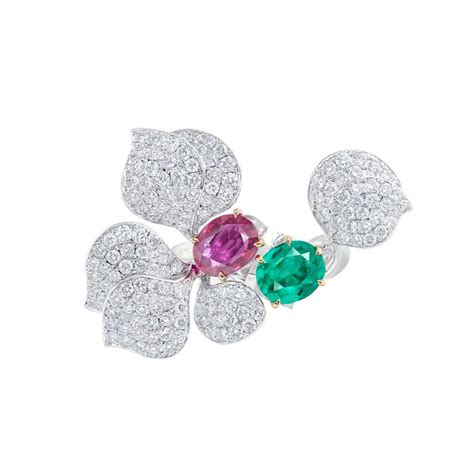 Ruby Emerald Toi Et Moi Diamond Ring