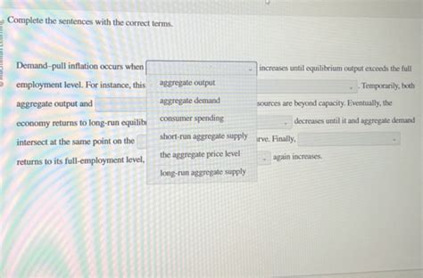 Complete The Sentences With The Correct Terms StudyX