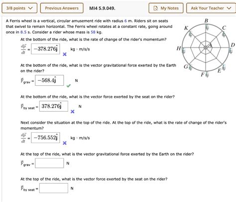 38 Points Previous Answers Mi4 59049 My Notes Ask Your Teacher A Ferris
