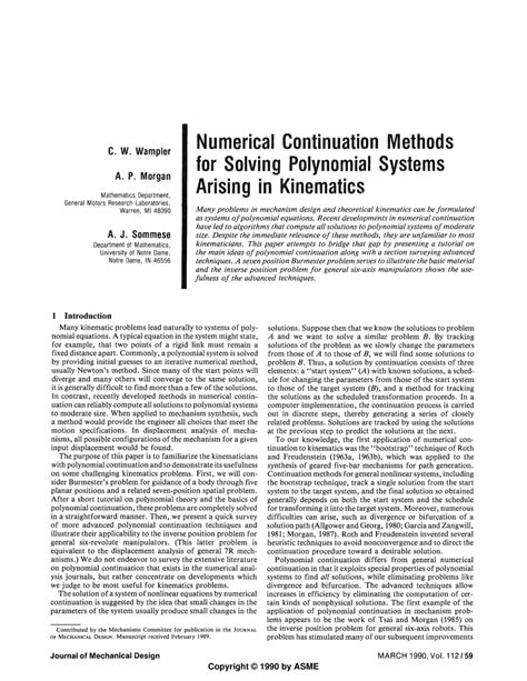 Pdf Numerical Continuation Methods For Solving Polynomial Systems