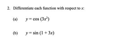 Answered 2 Differentiate Each Function With… Bartleby