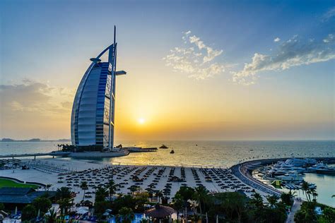 Burj Al Arab Jumeirah Beach At Sunset License Image 71125586