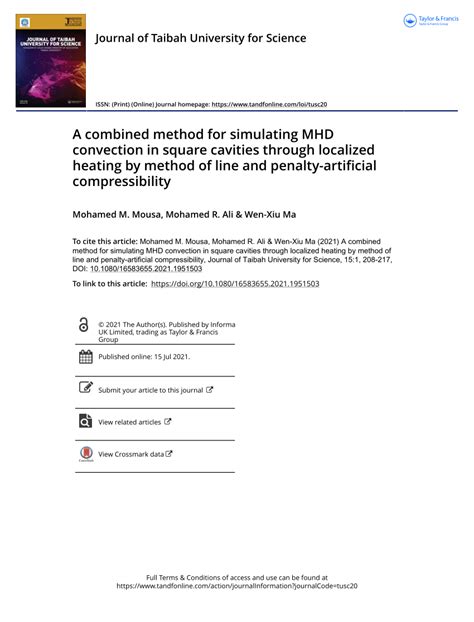 Pdf A Combined Method For Simulating Mhd Convection In Square Cavities Through Localized