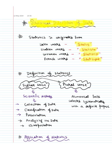 Statistical Description Of Data Pdf