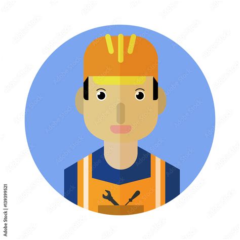 Vector Engineer Avatar Flat Design Stock Vector Adobe Stock