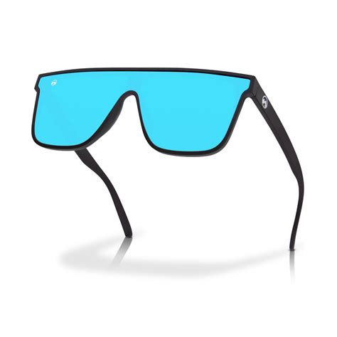 Slick Black Frame Blue Lens Mowmow