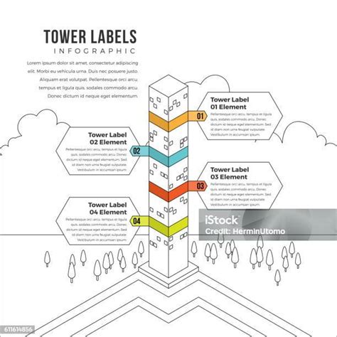 Tower Labels Infographic向量圖形及更多企業圖片 企業 信息圖形 商務 Istock
