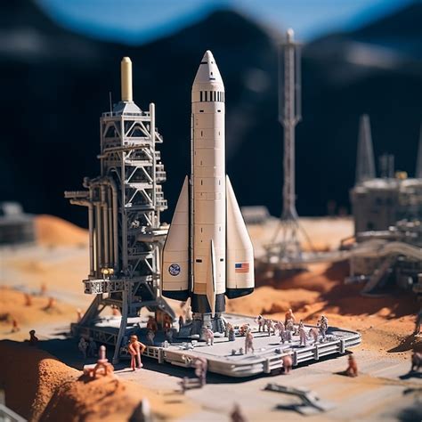 Premium Ai Image A Tiny Space Ship Diorama With Tilt Shift Effect