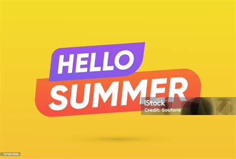 안녕하세요 여름 연설 거품 템플릿 일러스트 레이 션 벡터 디자인 대화 풍선 문자 기호에 대한 스톡 벡터 아트 및 기타 이미지