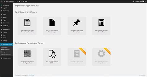first screenshots of the nelio a b wordpress testing plugin