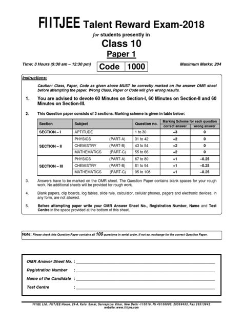 Class 10th Ftre 2018 Paper Pdf Hydroxide Triangle