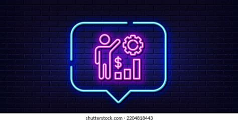 Neon Light Speech Bubble Microscope Line Stock Vector Royalty Free