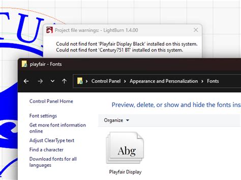 Font Not Found But It S Installed LightBurn Software Questions