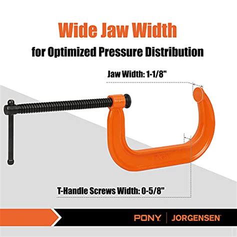 Pony 6 In C Clamp Set Clamps For Woodworking 1200lbs Load Limit Ideal