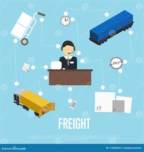 Logistics And Freight Shipment Flowchart Stock Illustration Illustration Of Operator