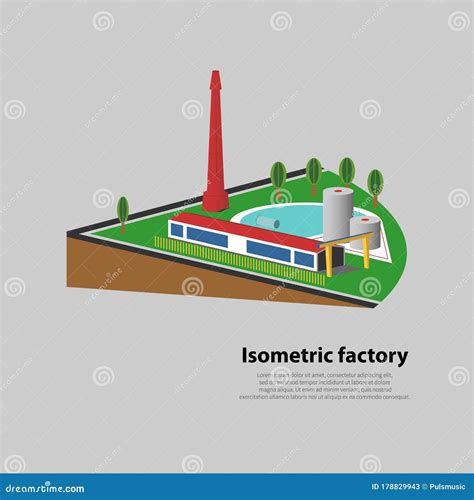 Isometric Factory Vector Illustration Stock Vector Illustration Of Power Architecture