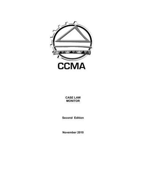 Case Law Monitor Second Edition November 2010 Ccma