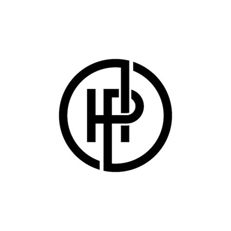 Hp 또는 Ph 모노그램 로고 디자인 프리미엄 벡터